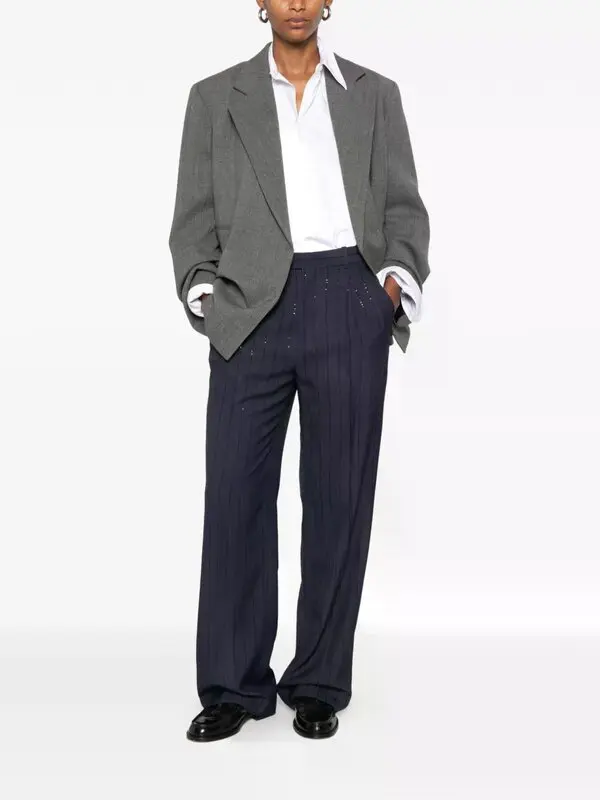 Sandro Sequin-embellished Striped Trousers