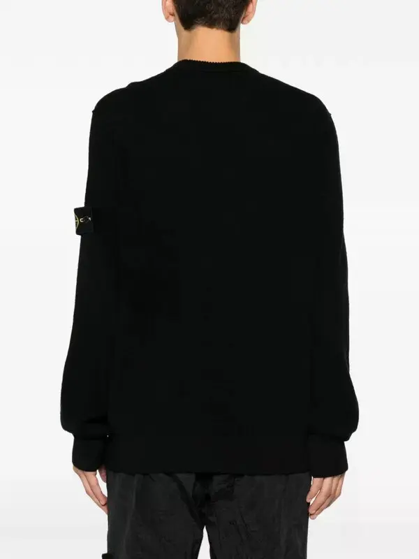 Stone Island Logo Patch Ribbed-trim Sweater