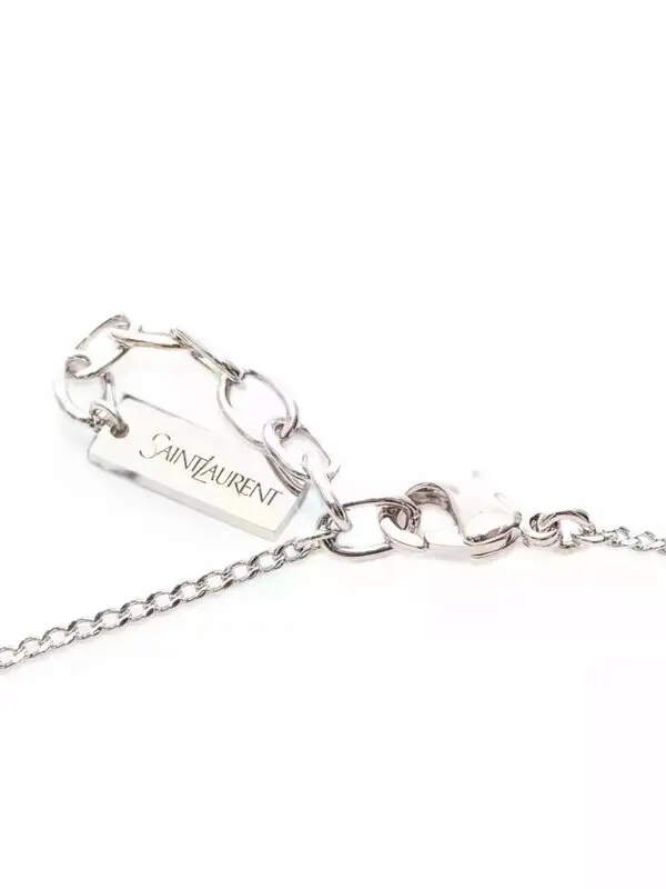 Saint Laurent Cassandra Logo Pendant Necklace