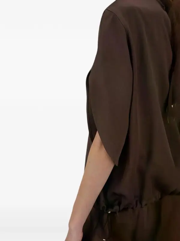 Herno Drawstring Three-quarter Sleeve Blouse