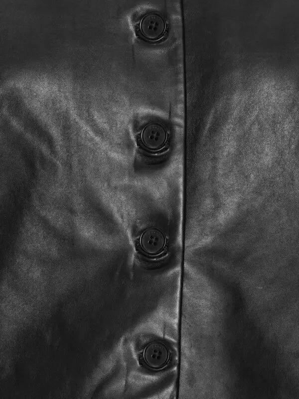 ROTATE BY BIRGER CHRISTENSEN Leather Puff Sleeve Jacket