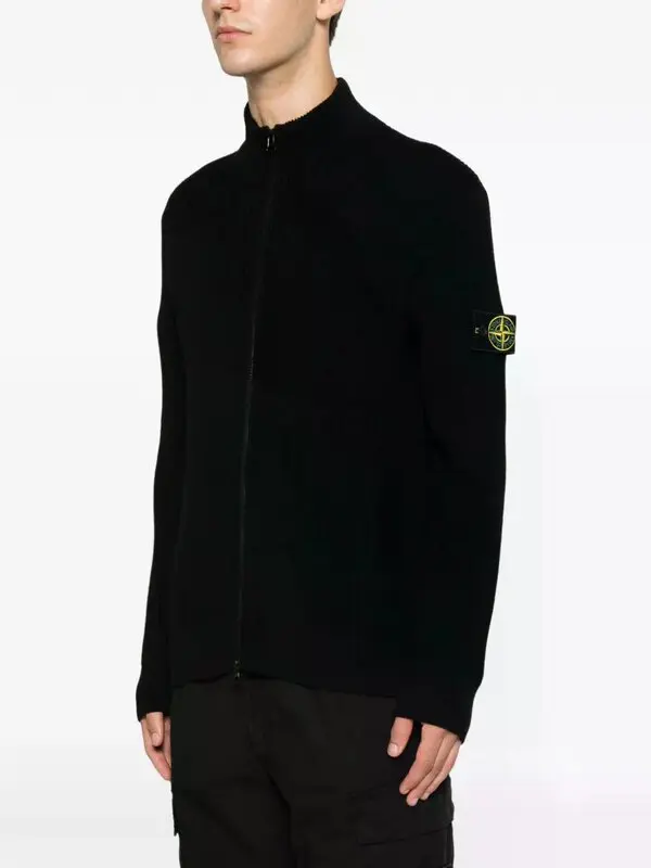 Stone Island Ribbed Knit High Neck Sweater