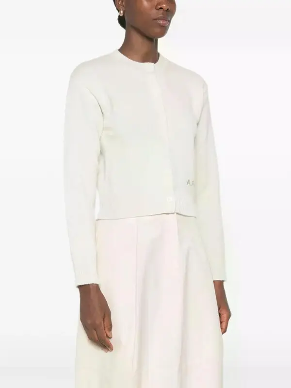 A.p.c. Logo Embroidered Cardigan