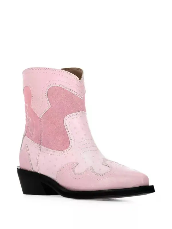 GANNI Panelled Western Ankle Boots