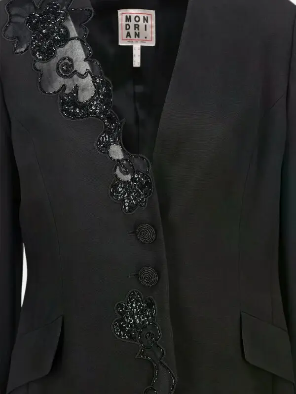 MONDRAIN Embellished Sequin Floral Tailoring Blazer