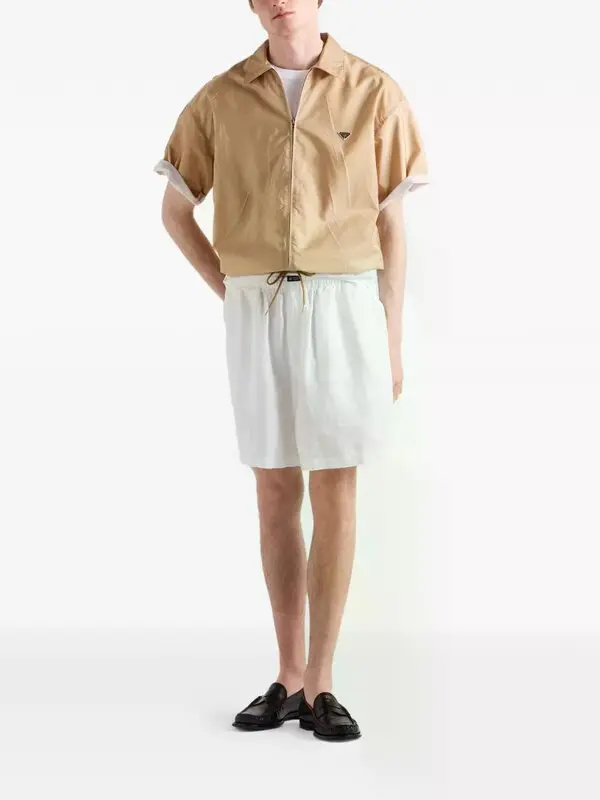 Prada Short-sleeved Re-nylon Zipper Shirt