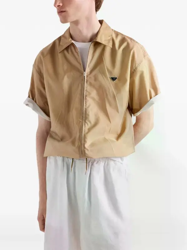 Prada Short-sleeved Re-nylon Zipper Shirt