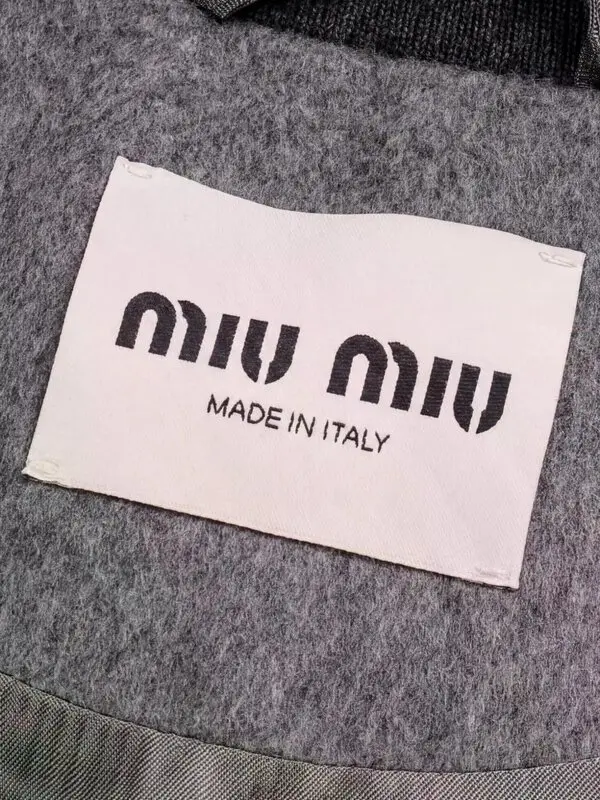 Miu Miu Zip-up Logo Detail Bomber Jacket