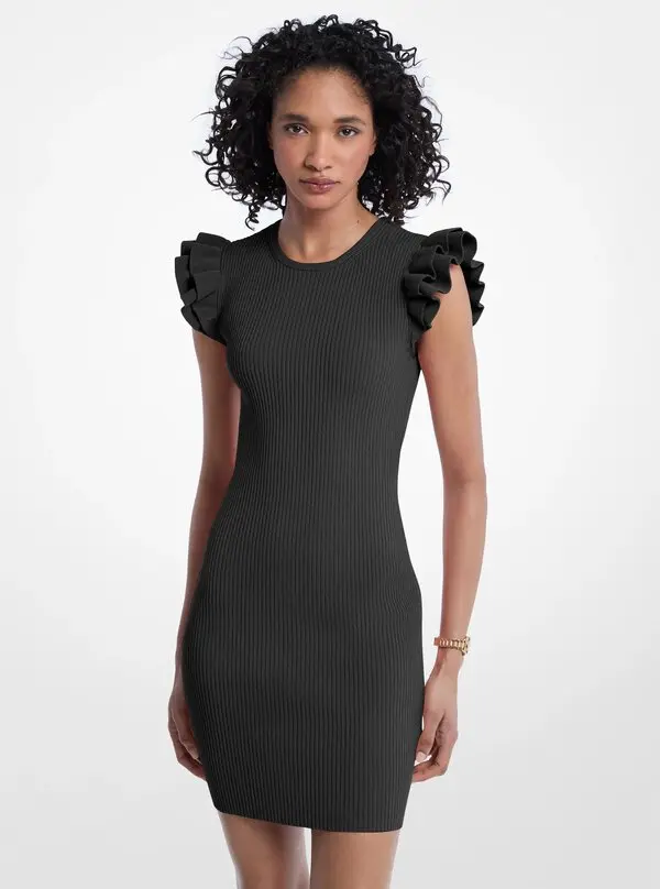 Michael Kors Ruffled Stretch Viscose Mini Dress