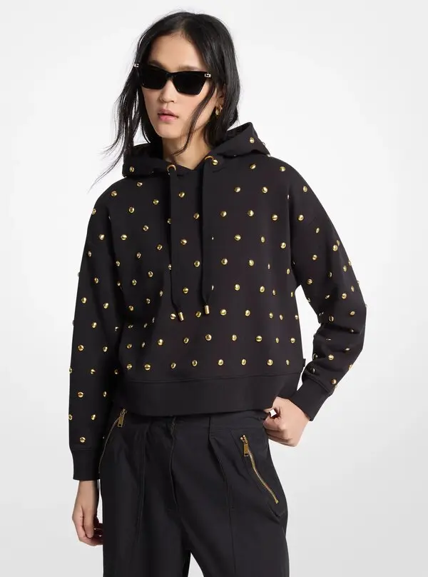 Michael Kors Dome Studded Cropped Hoodie