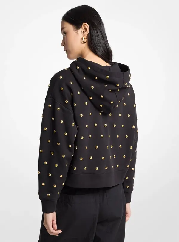 Michael Kors Dome Studded Cropped Hoodie