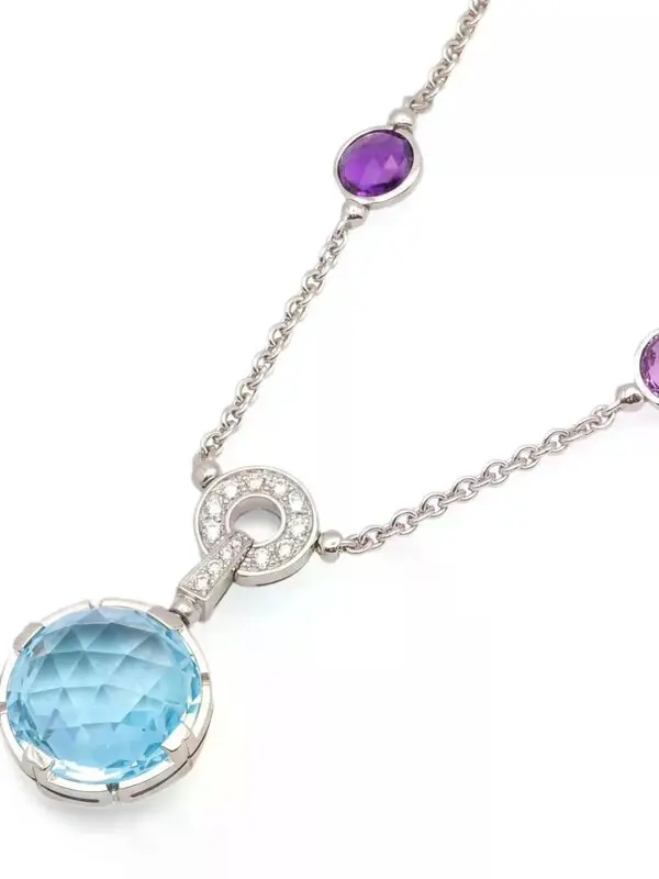 BVLGARI Parentesi Cocktail Necklace With Amethyst, Blue Topaz, And Diamonds - Silver