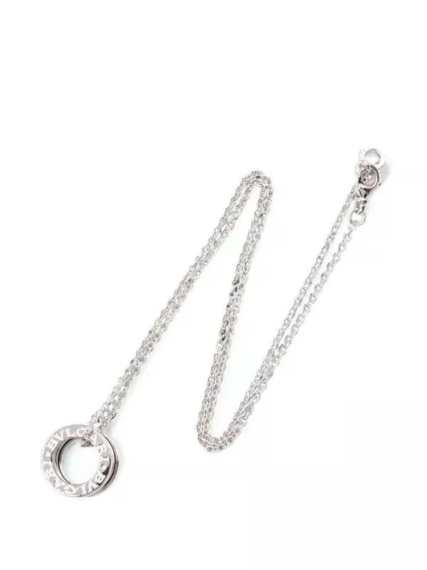 BVLGARI 18k White Gold B.zero1 Pendant Necklace - Silver