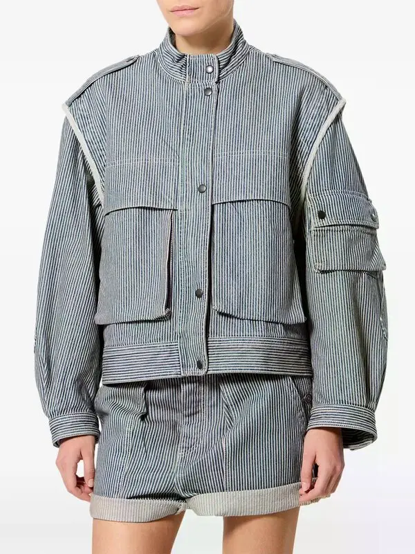 MARANT ETOILE Edany Pinstripe Jacket - Blue