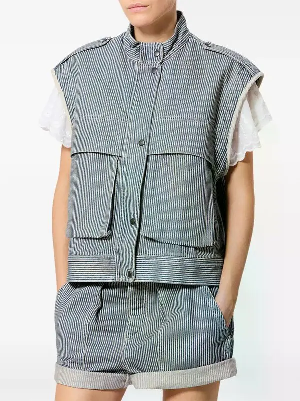 MARANT ETOILE Edany Pinstripe Jacket - Blue