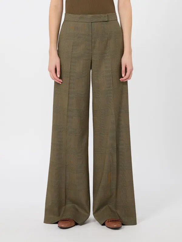 Max Mara Glen Plaid Wool Trousers