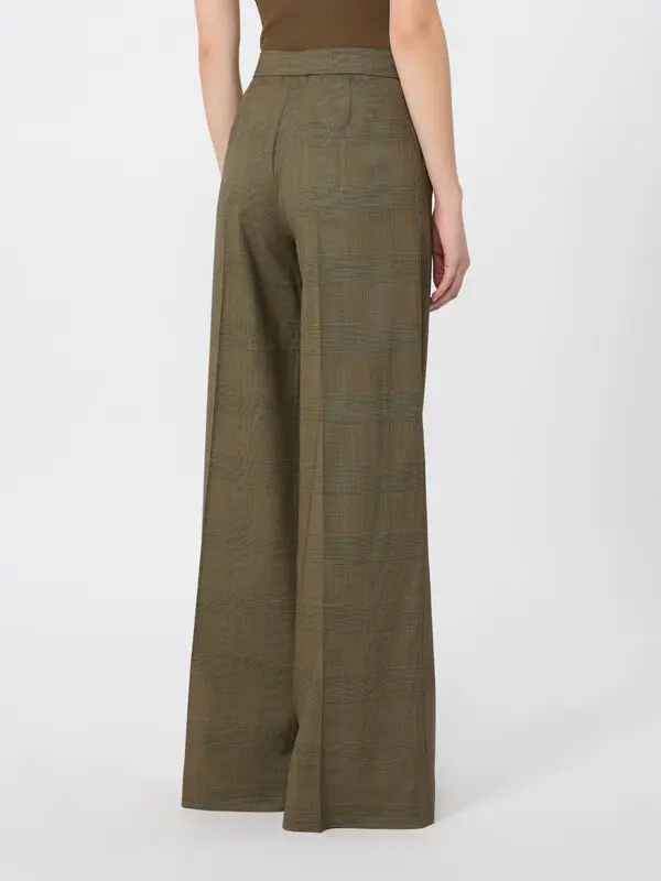 Max Mara Glen Plaid Wool Trousers