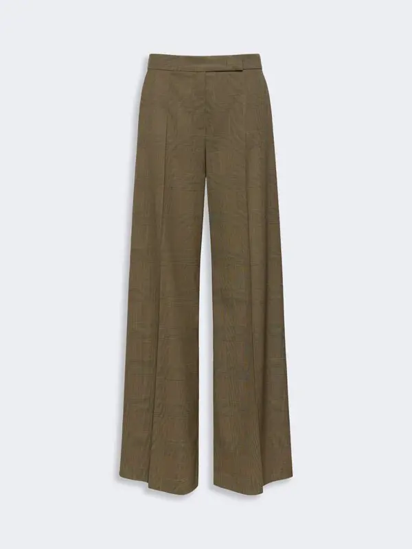 Max Mara Glen Plaid Wool Trousers