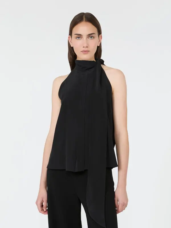 Max Mara Sleeveless Crepe De Chine Top