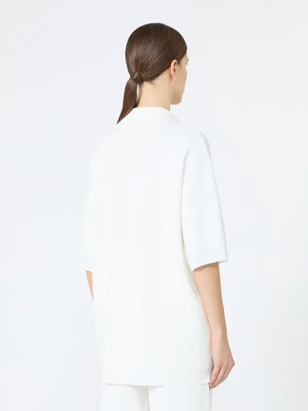 Max Mara Long Viscose Crepe Polo Sweater