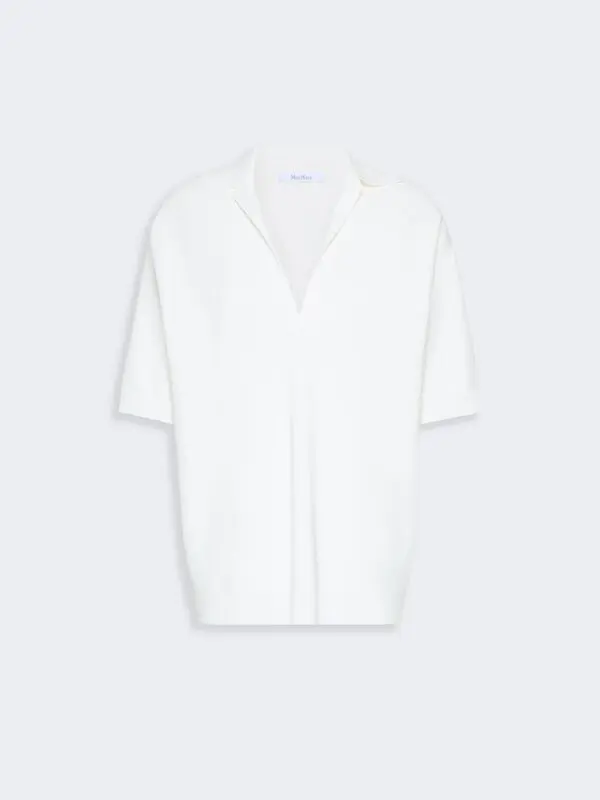Max Mara Long Viscose Crepe Polo Sweater