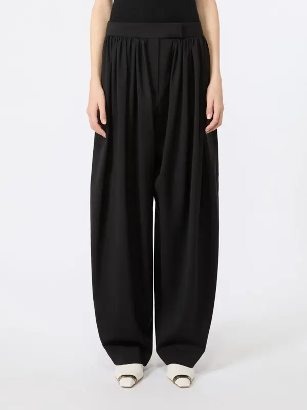 Max Mara Natural Stretch Pure Wool Baggy Trousers