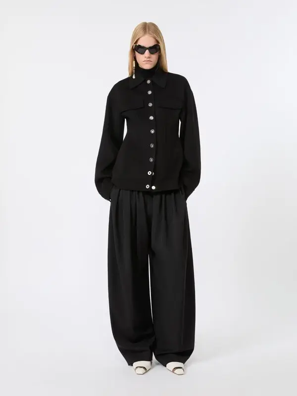 Max Mara Natural Stretch Pure Wool Baggy Trousers