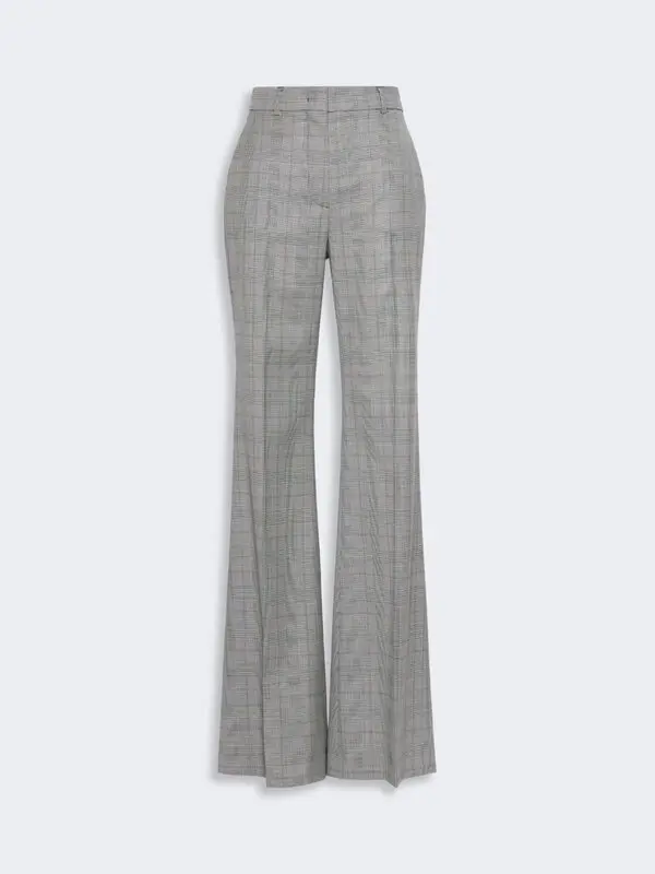 Max Mara Flared Glen Plaid Wool Trousers