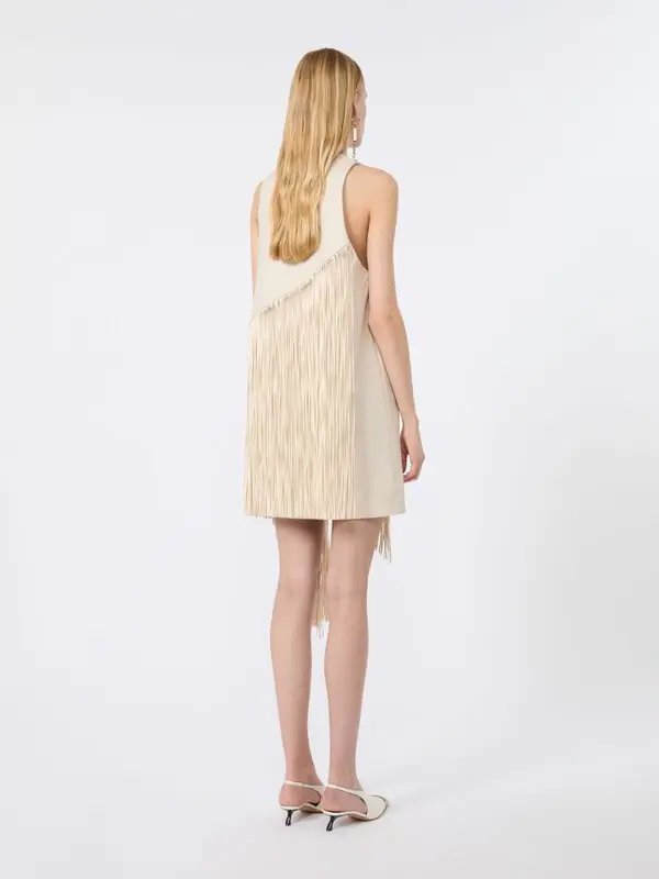 Max Mara Fringed Twill Mini Dress