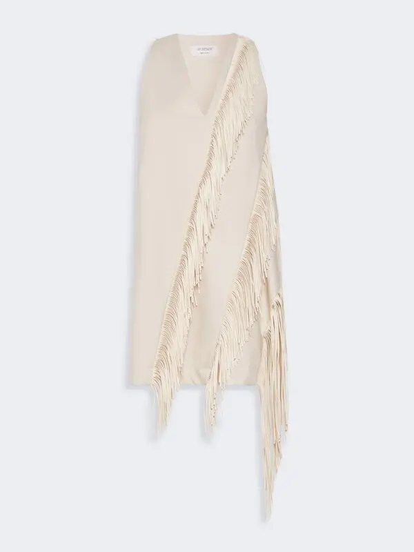Max Mara Fringed Twill Mini Dress