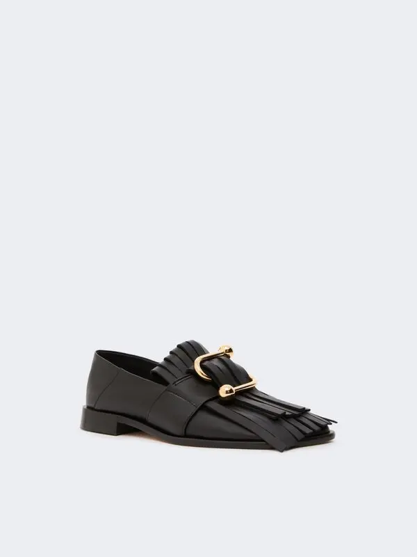 Max Mara Fringed Nappa Leather Moccasins