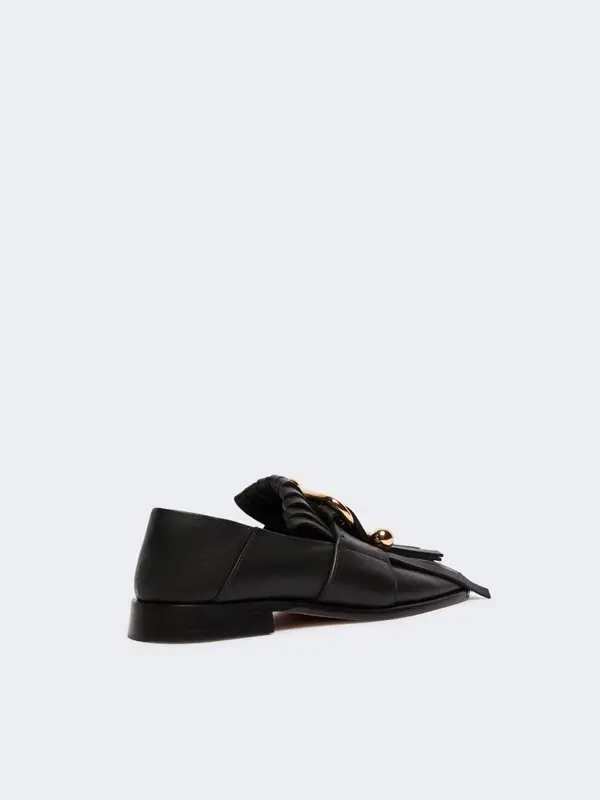 Max Mara Fringed Nappa Leather Moccasins