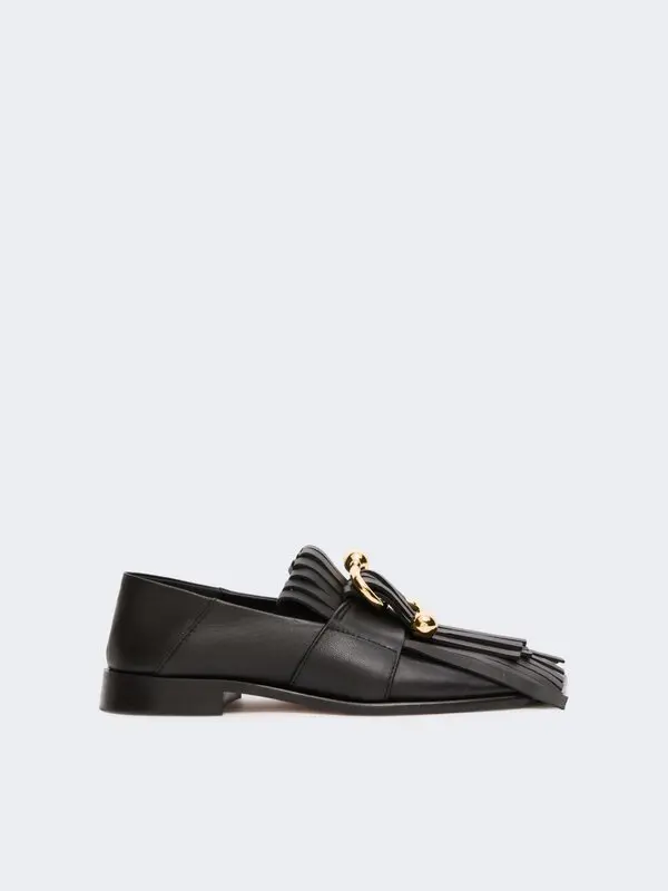 Max Mara Fringed Nappa Leather Moccasins