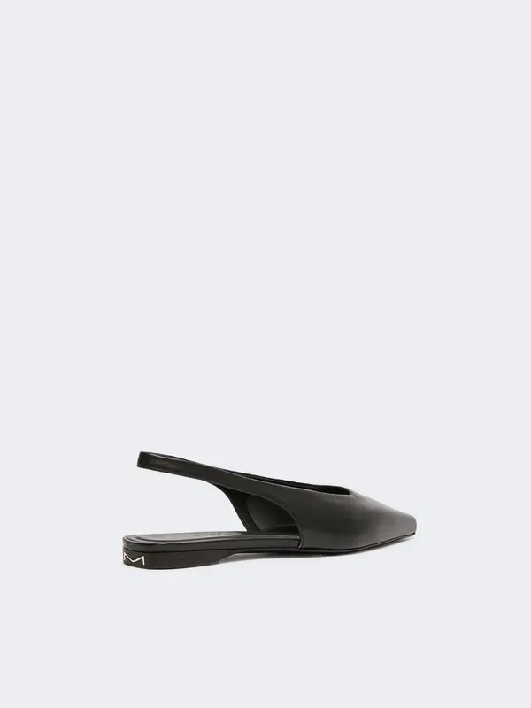 Max Mara Nappa Leather Flat Slingbacks