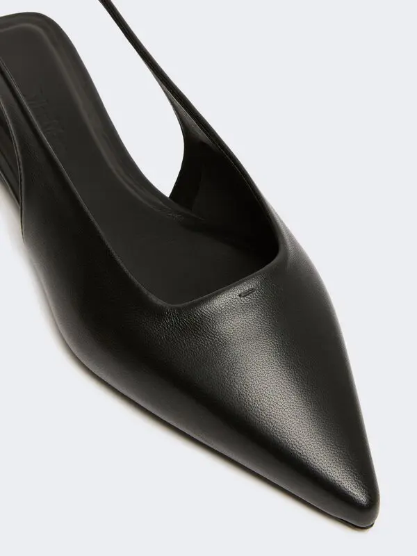 Max Mara Nappa Leather Flat Slingbacks