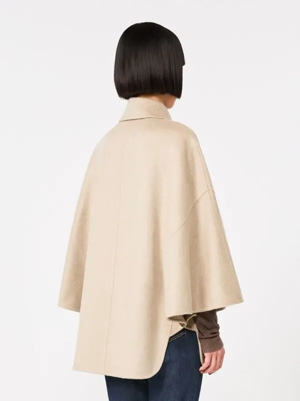 Max Mara Double-breasted Cape In Zibeline Cashmere
