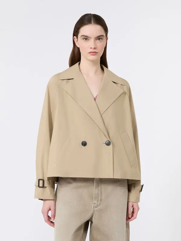Max Mara Short Water-repellent Canvas Trench Coat