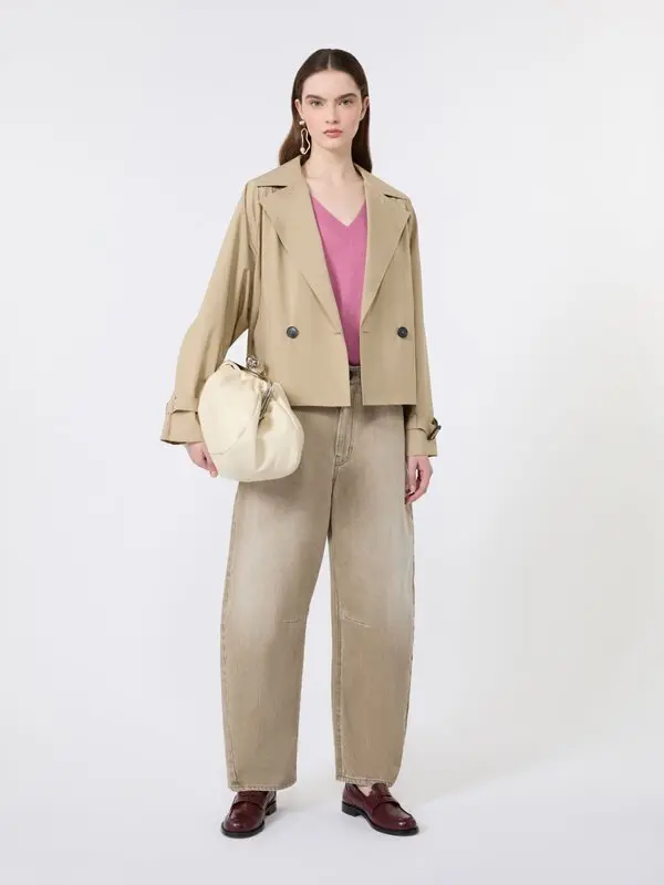 Max Mara Short Water-repellent Canvas Trench Coat