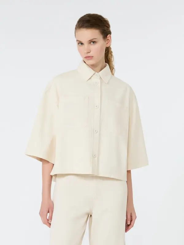 Max Mara Washed Cotton Cropped Jacket