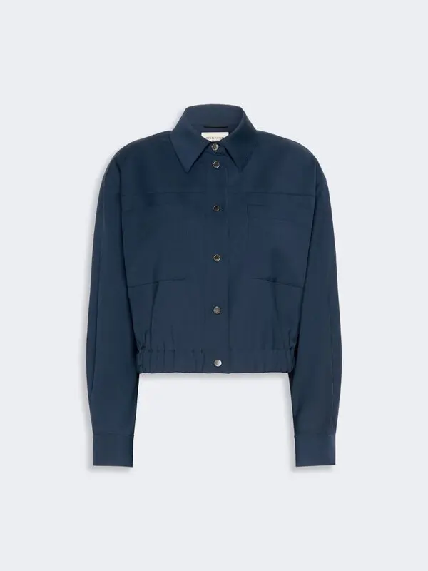 Max Mara Short Woollen Cloth Jacket - Navy