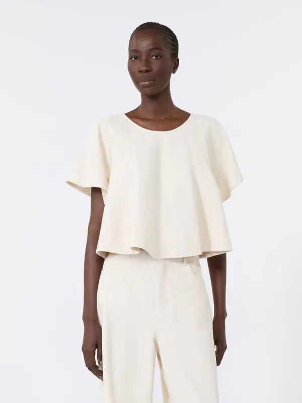 Max Mara Cropped Cotton Blouse