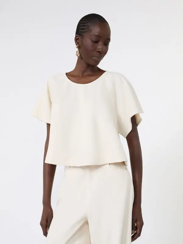 Max Mara Cropped Cotton Blouse
