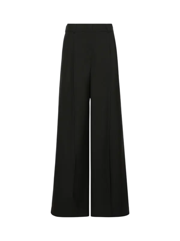 Max Mara Wide-leg Wool Trousers - Black