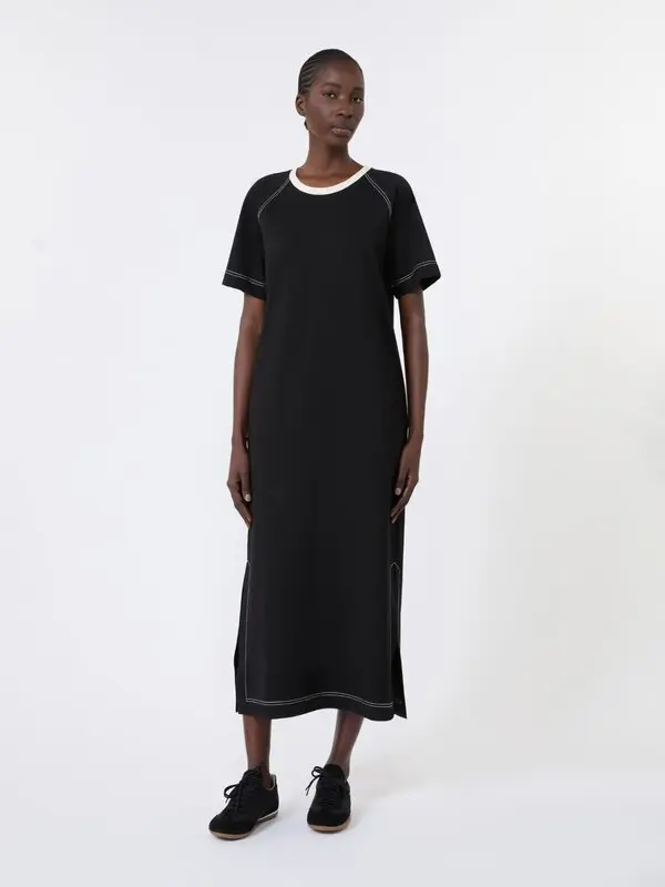 Max Mara Long Cotton-blend Jersey Dress