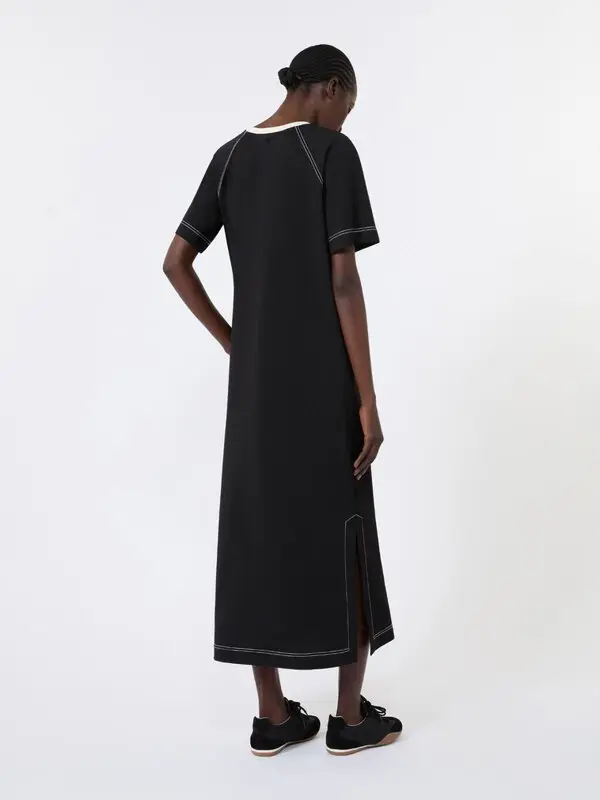 Max Mara Long Cotton-blend Jersey Dress
