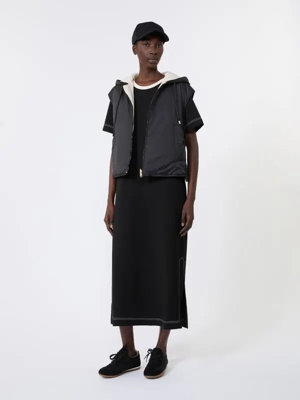 Max Mara Long Cotton-blend Jersey Dress