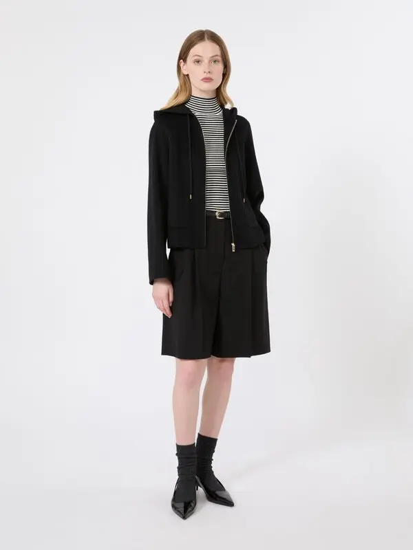 Max Mara Wool, Cashmere And Silk Short Hooded Coat