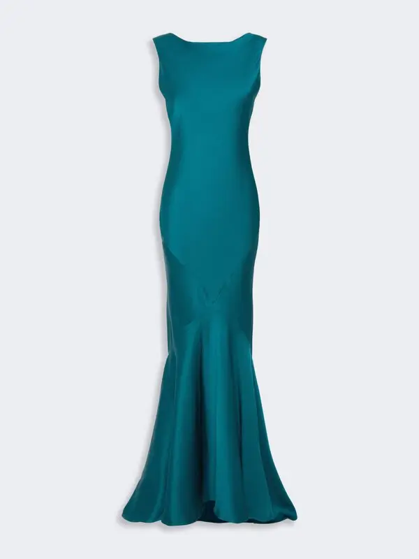 Max Mara Long Envers Satin Dress