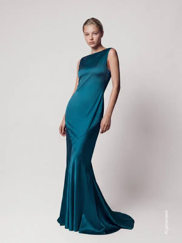 Max Mara Long Envers Satin Dress