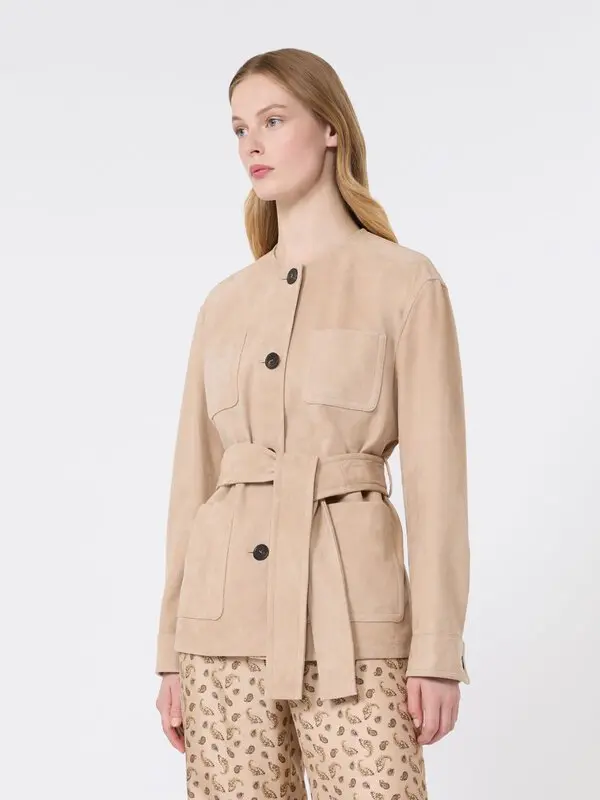 Max Mara Belted Suede Jacket